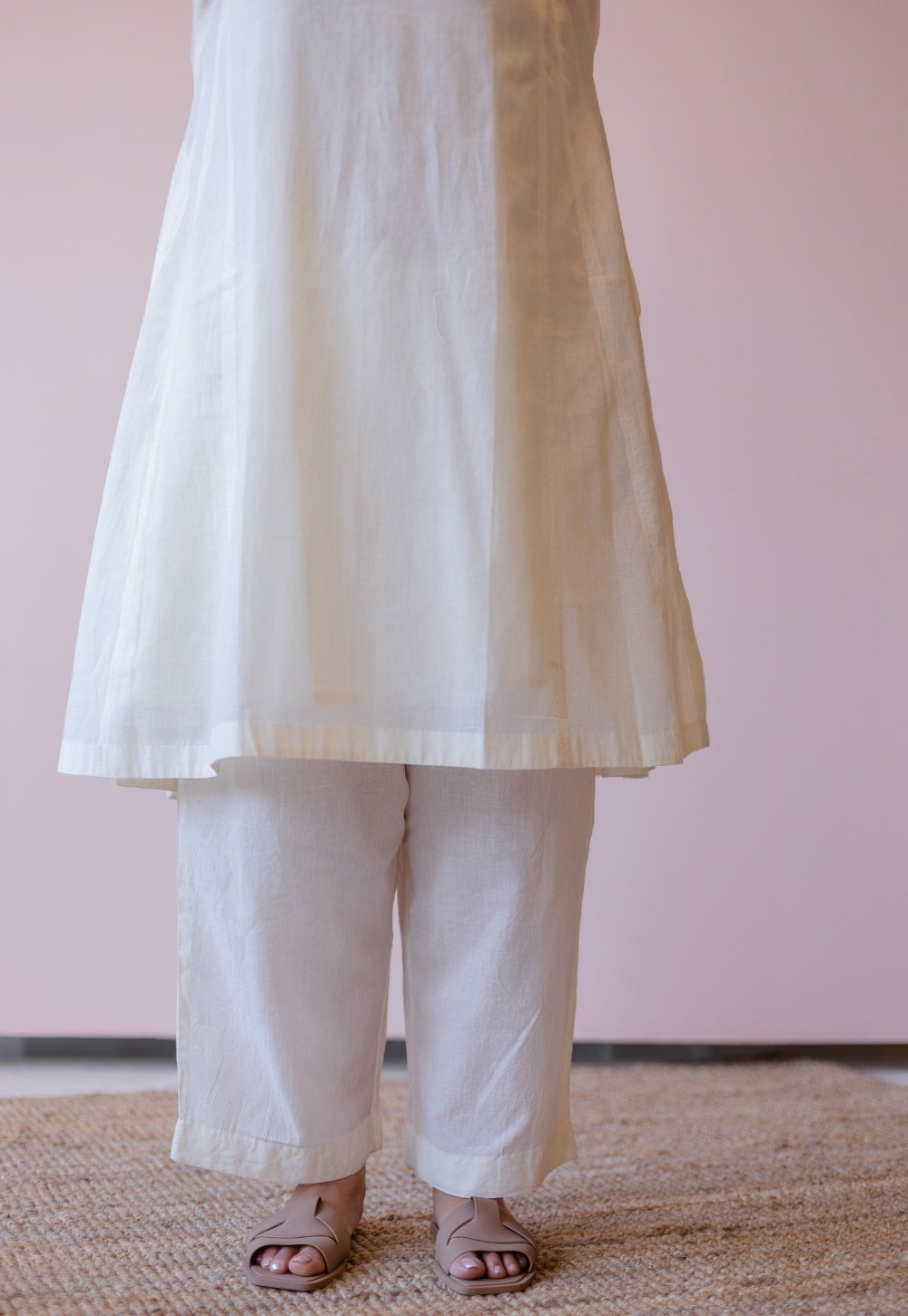 Indian Ethnic Women's Yashi Off White Solid Handloom Cotton Straight ...
