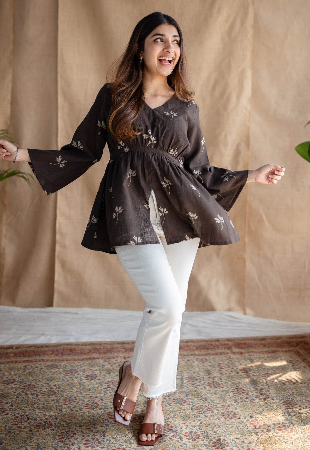 Indian Ethnic Women's Haiza Dabu Slub Cotton Top – THE INDIAN ETHNIC CO.