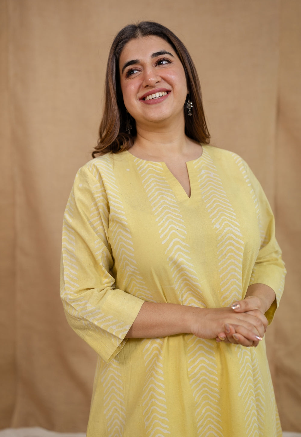 Indian Ethnic Women's Dharmi Yellow A Line Batik Cotton Kurta – THE INDIAN ETHNIC CO.