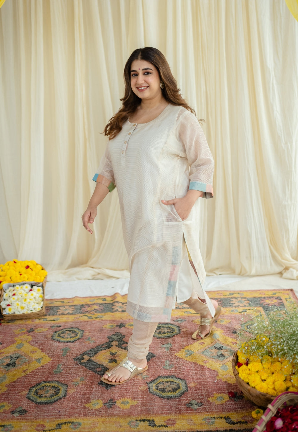 Virika Gold Tissue Chudidar – THE INDIAN ETHNIC CO.