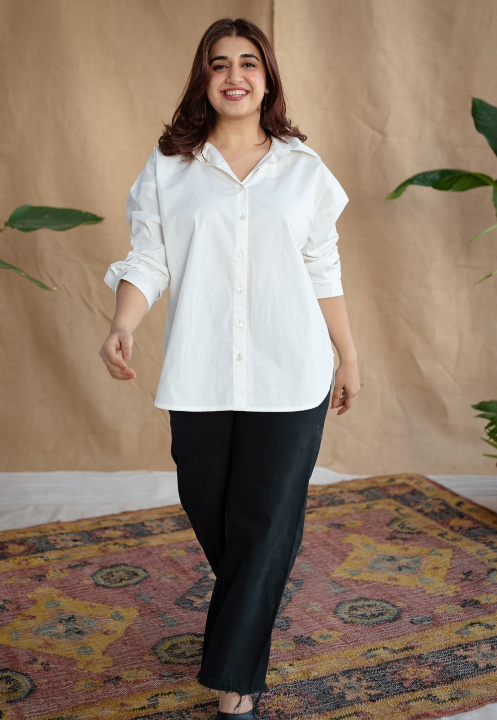 Indian Ethnic Women's TIECO DyeVerse - White Poplin Cotton Embroidered ...