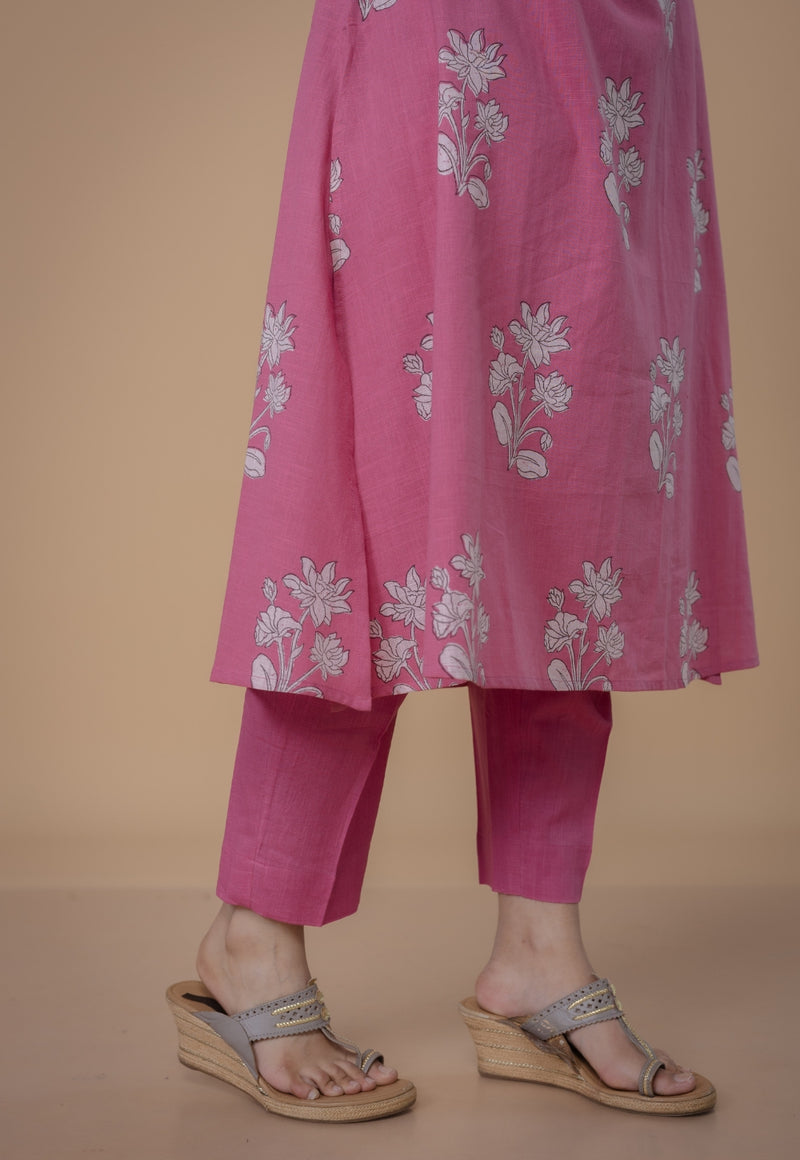 Prita Pink Solid Slub Cotton Narrow Pant – THE INDIAN ETHNIC CO.
