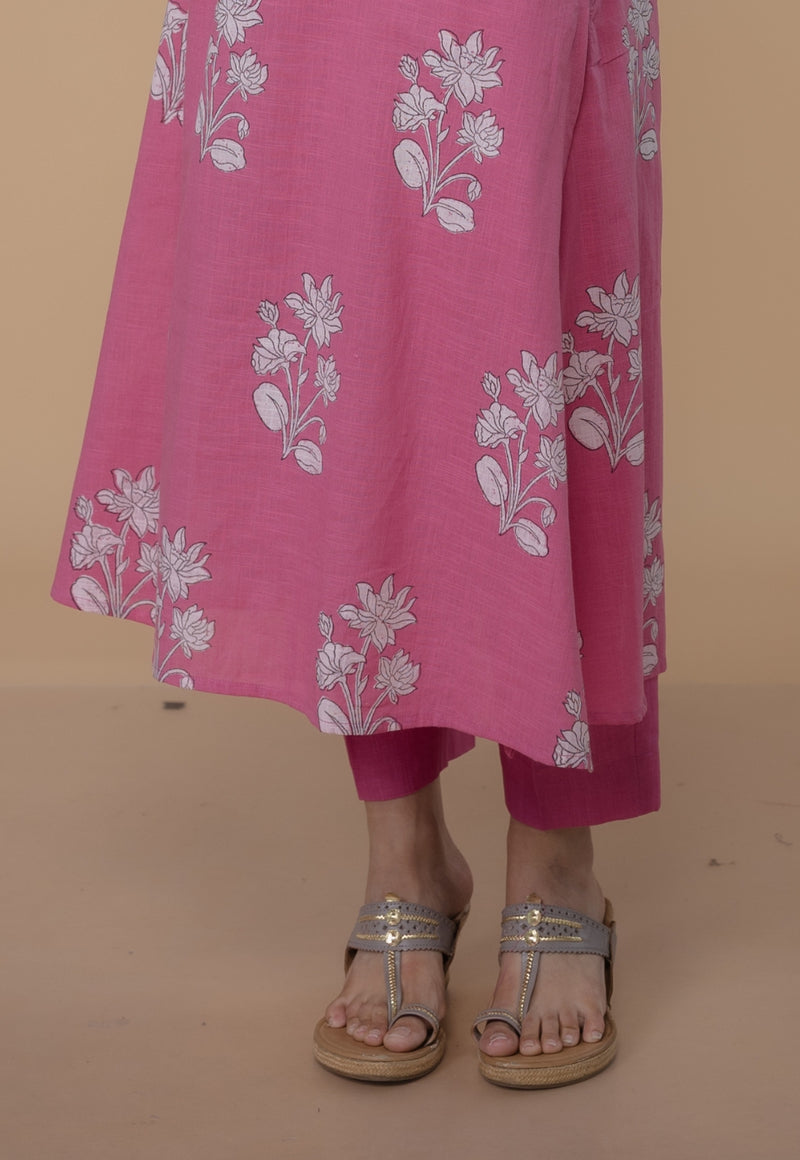 Prita Pink Solid Slub Cotton Narrow Pant – THE INDIAN ETHNIC CO.
