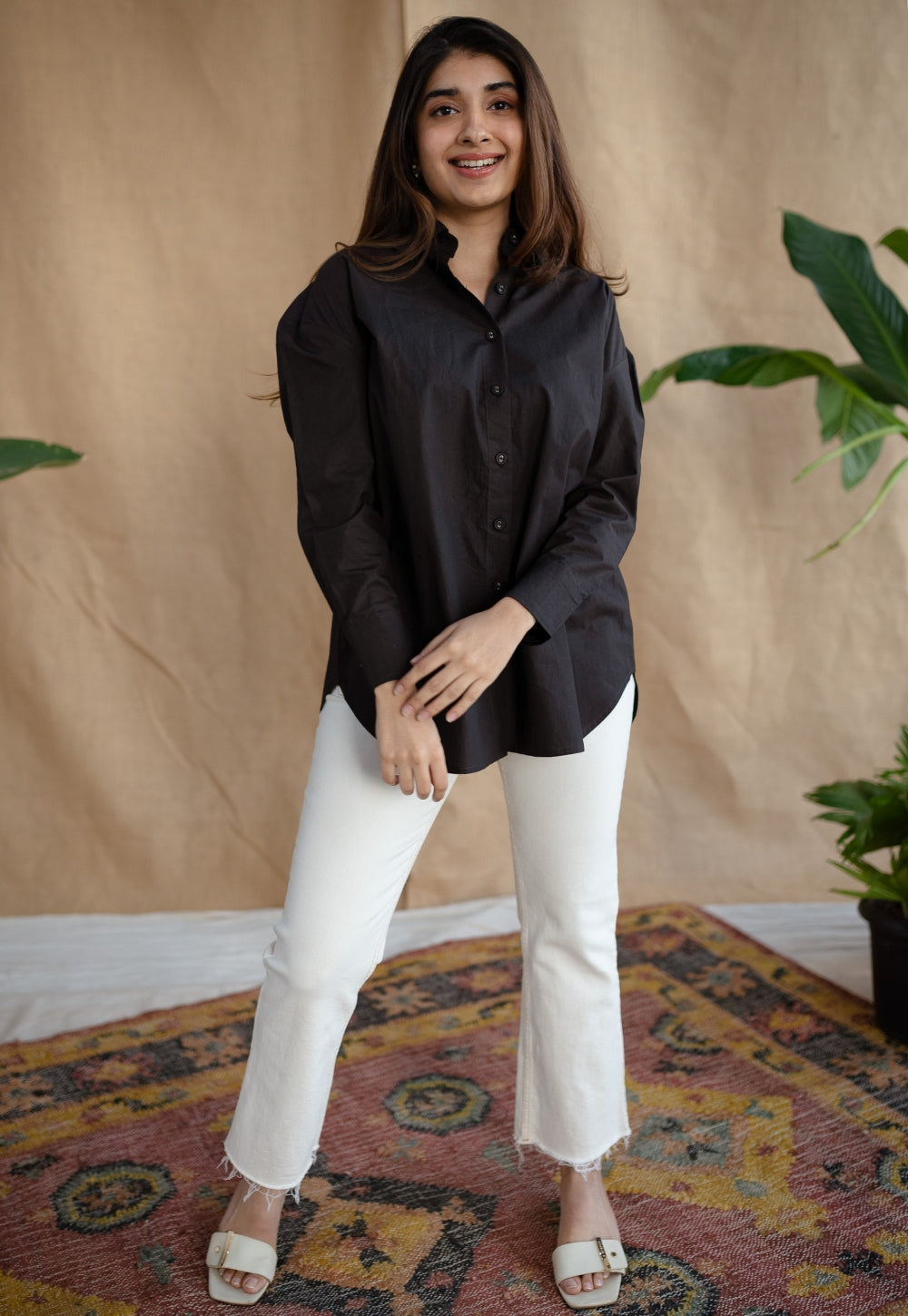 Indian Ethnic Women's TIECO DyeVerse - Black Poplin Cotton Embroidered ...