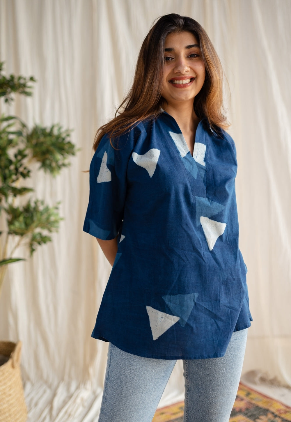 Indian Ethnic Women's Zafira Dabu Cotton Top – THE INDIAN ETHNIC CO.