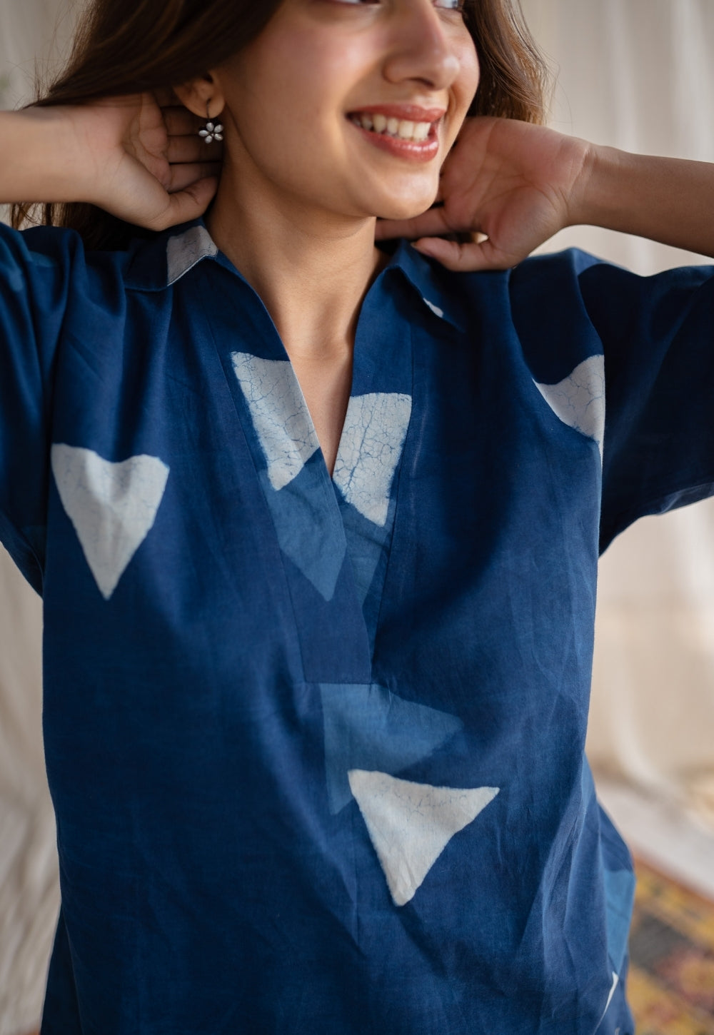 Indian Ethnic Women's Zafira Dabu Cotton Top – THE INDIAN ETHNIC CO.