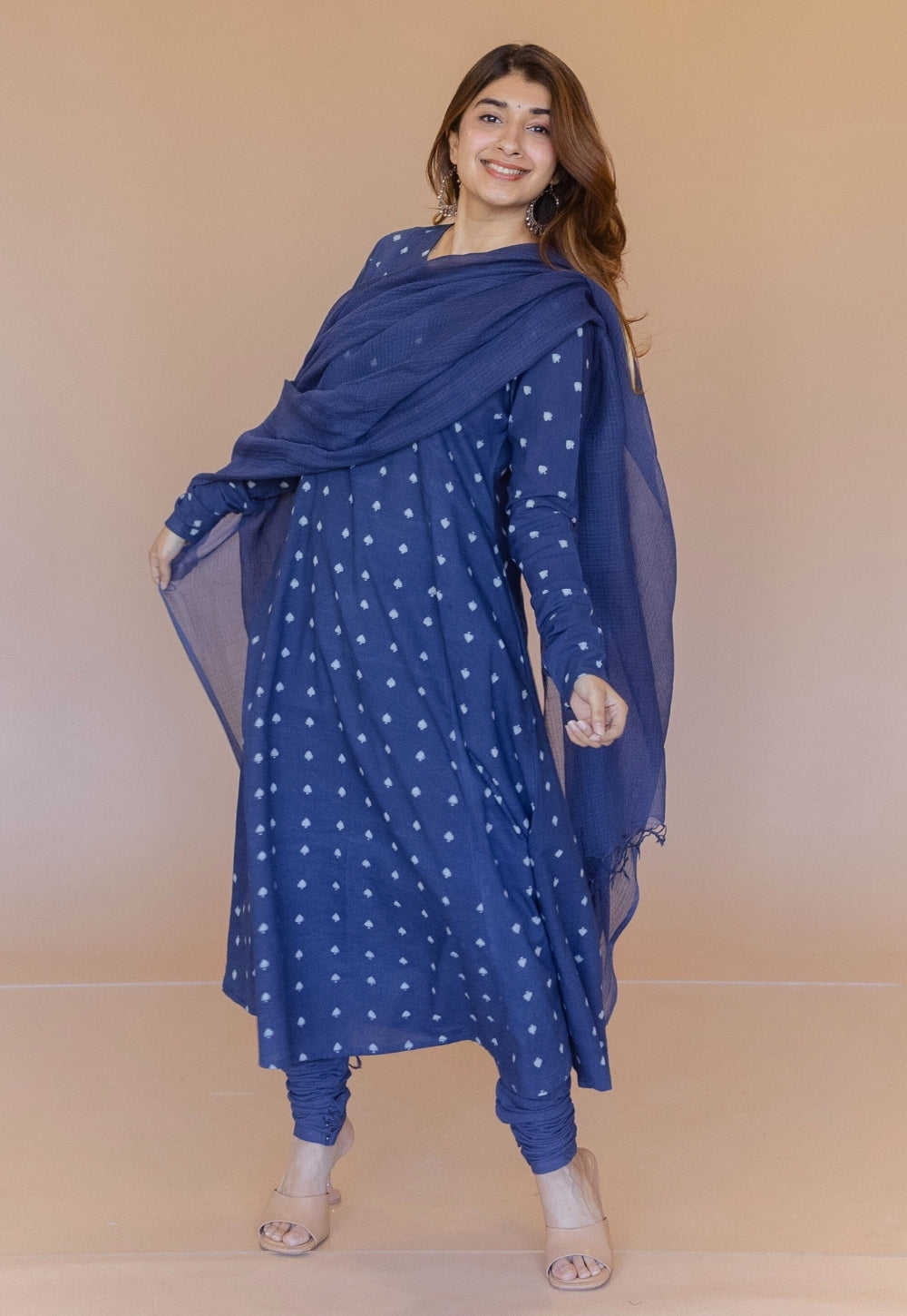 Indian Ethnic Women's Shinat Blue Dabu Cotton Kali Kurta – THE INDIAN ...