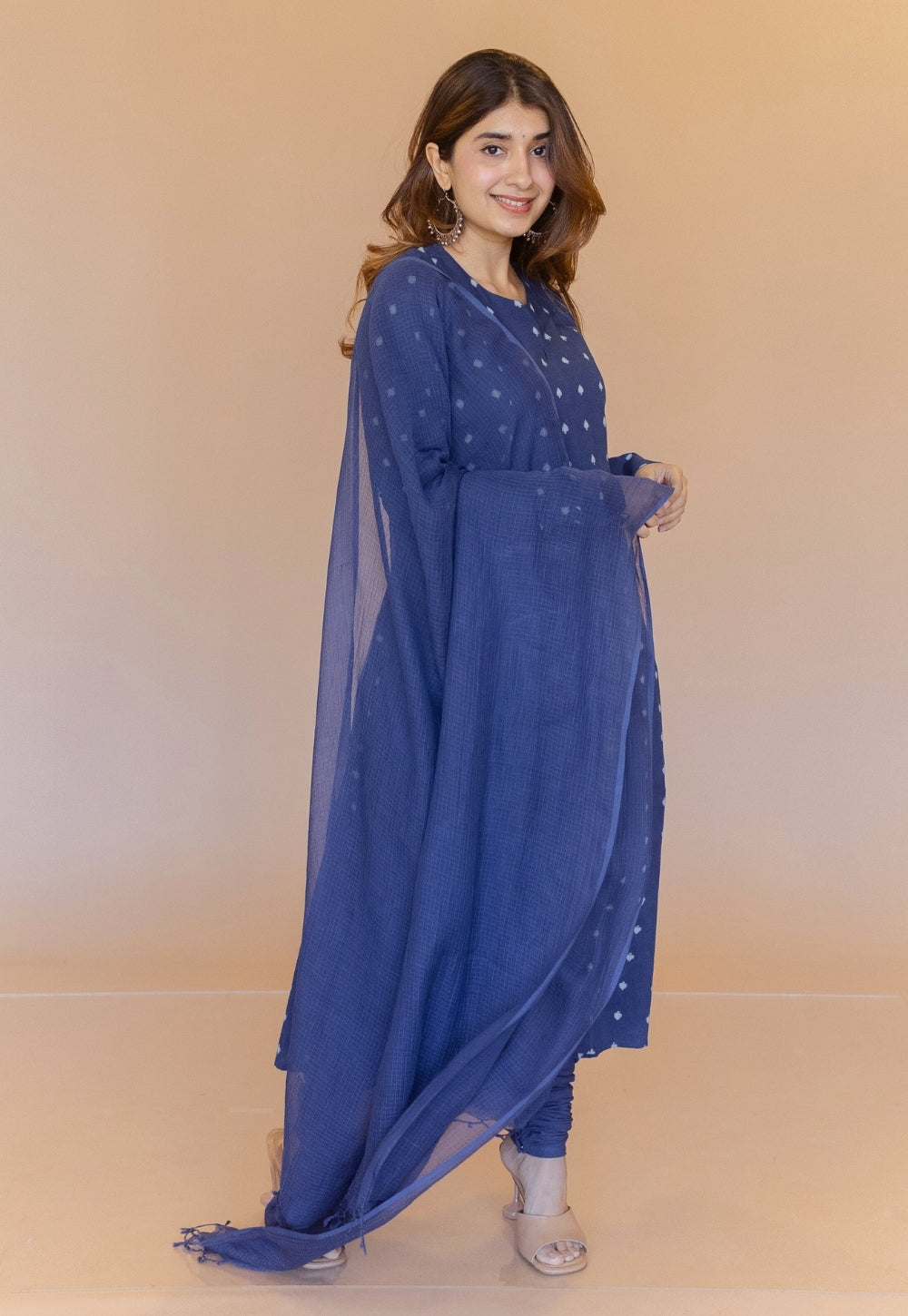 Indian Ethnic Women's Shinat Blue Dabu Cotton Kali Kurta – THE INDIAN ...