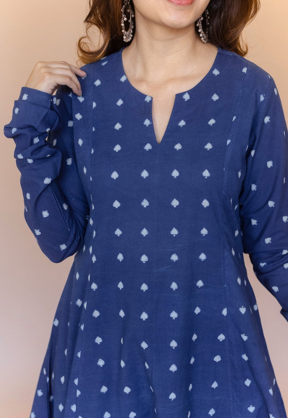 Indian Ethnic Women's Shinat Blue Dabu Cotton Kali Kurta – THE INDIAN ...