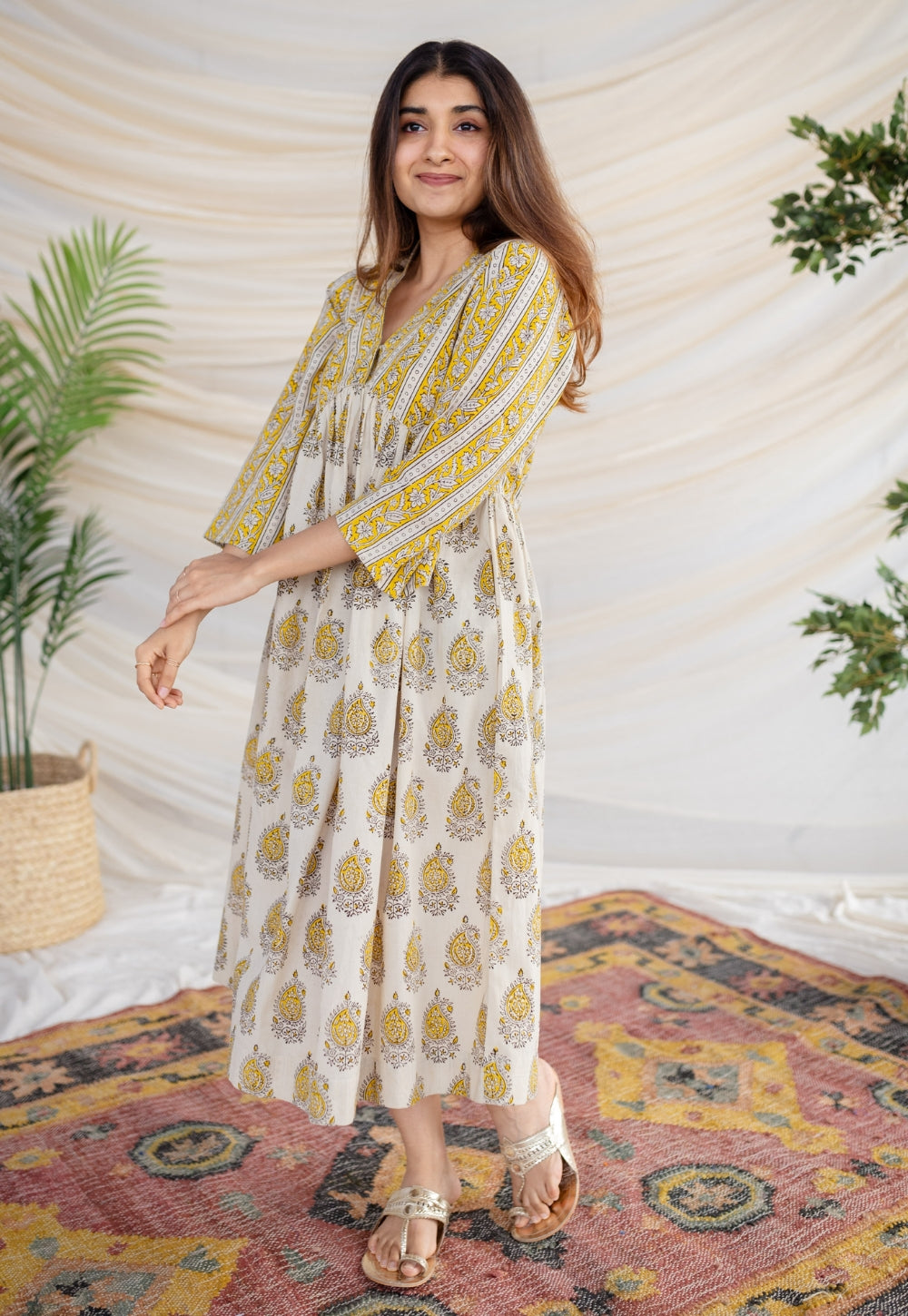 Indian Ethnic Women's Anaisha Bagru Cotton Dress – THE INDIAN ETHNIC CO.