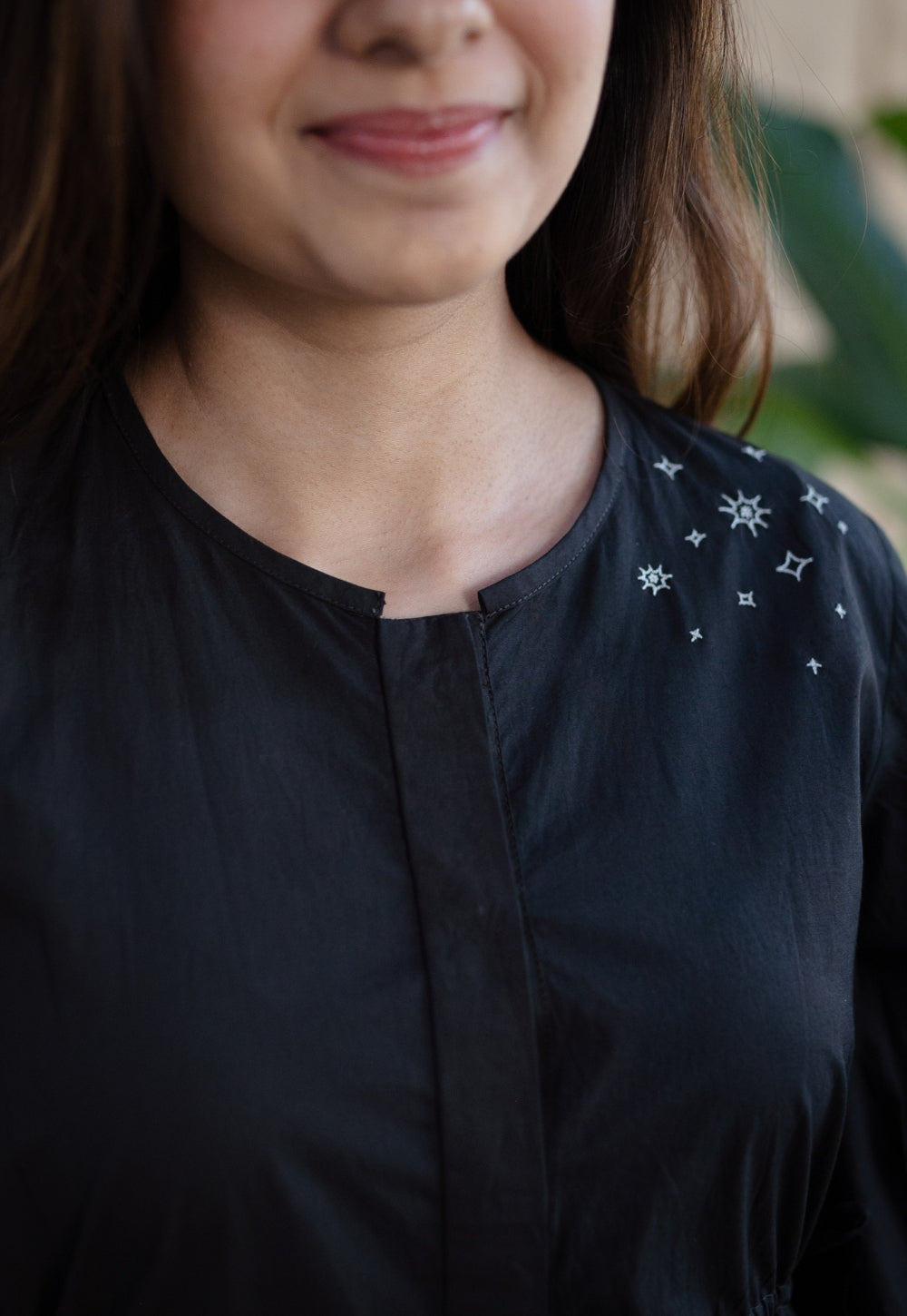 Indian Ethnic Women's TIECO DyeVerse - Black Poplin Cotton Embroidered ...