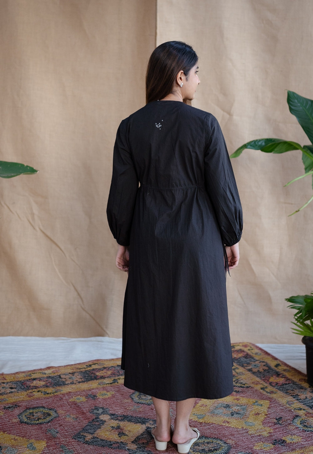 Indian Ethnic Women's TIECO DyeVerse - Black Poplin Cotton Embroidered ...