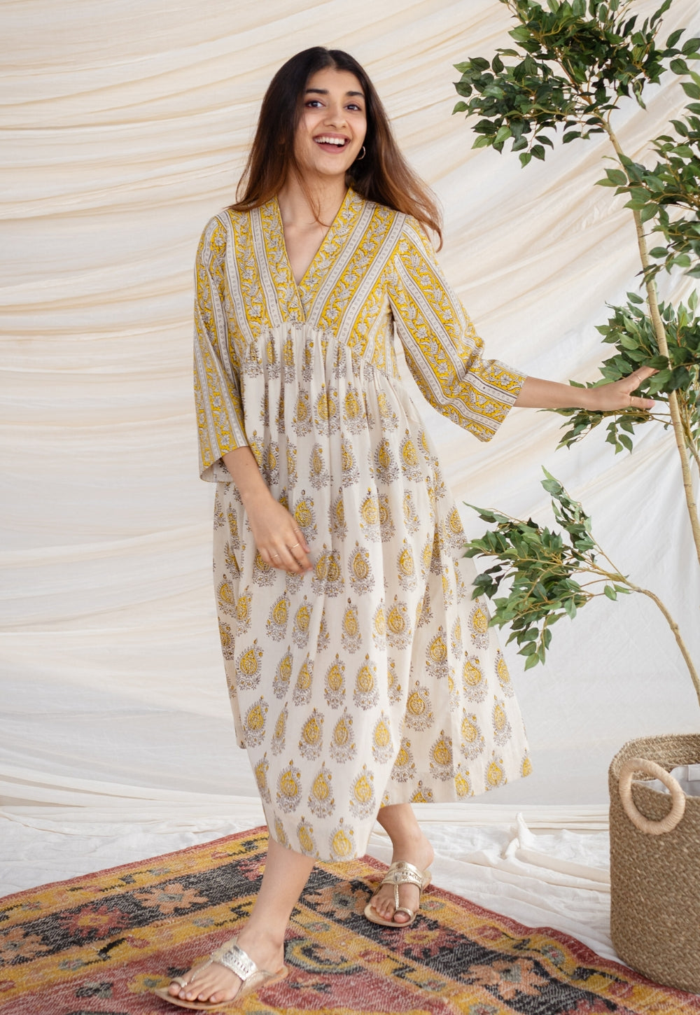 Indian Ethnic Women's Anaisha Bagru Cotton Dress – THE INDIAN ETHNIC CO.
