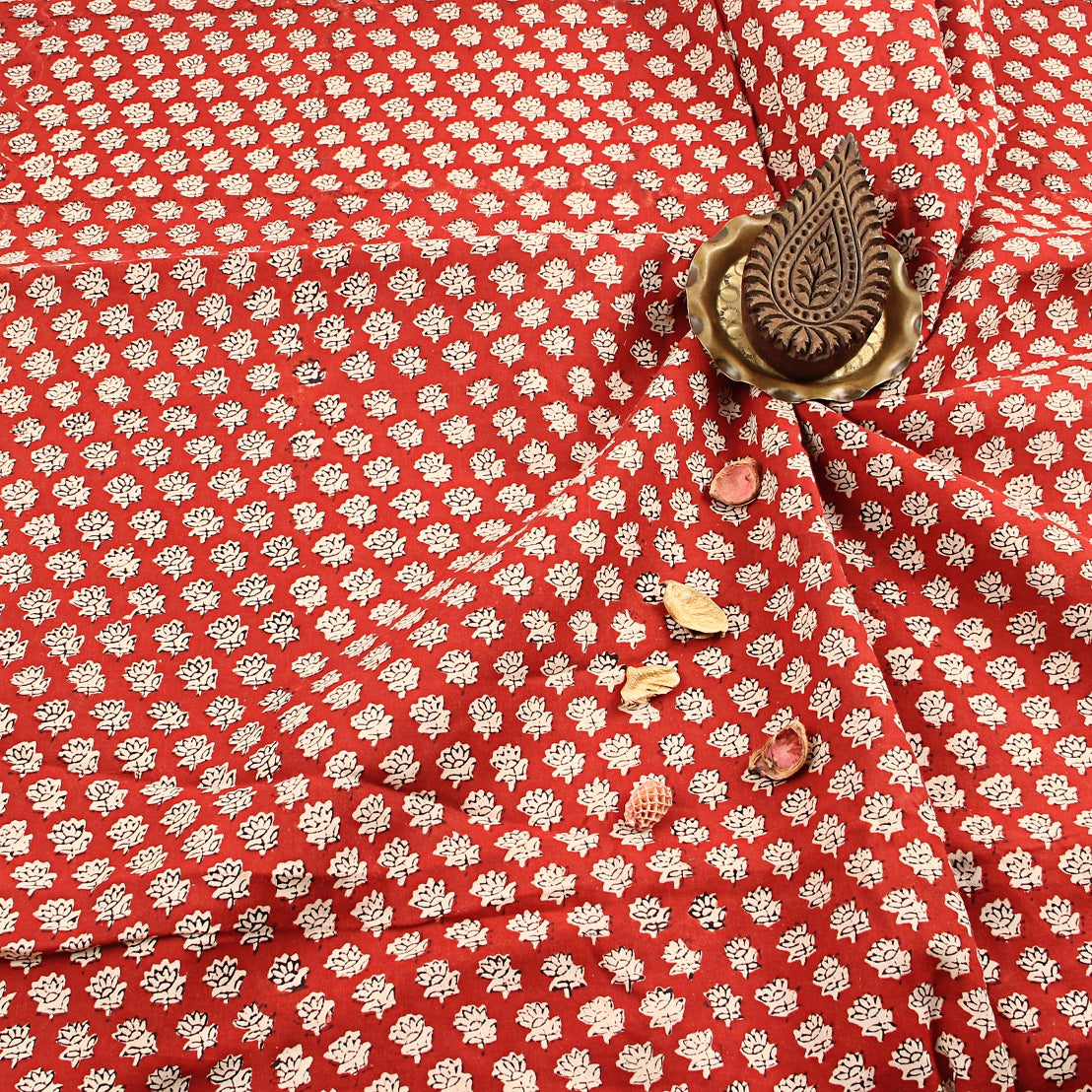The Indian Ethnic Co's Ajrakh Hand Block Printed Cotton Fabric – THE ...