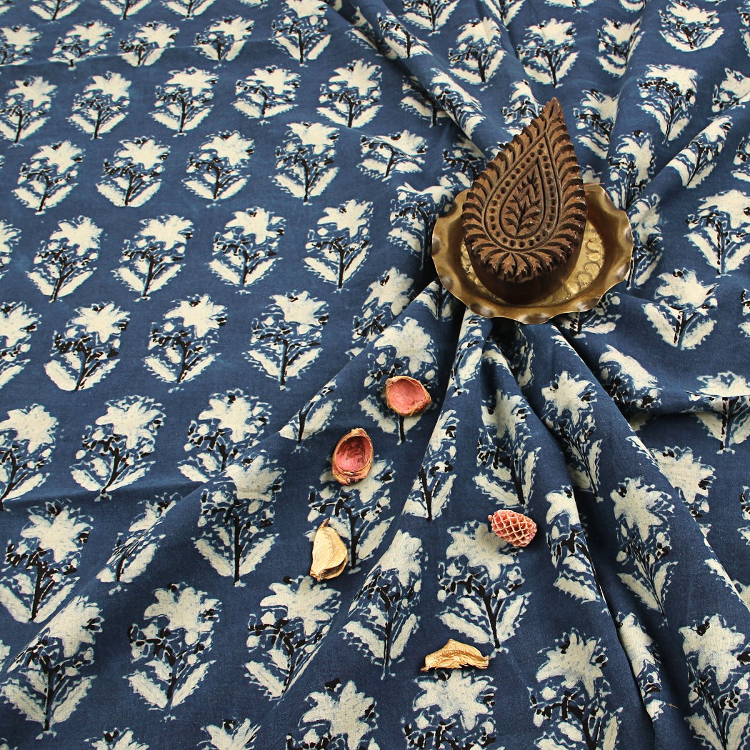 The Indian Ethnic Co's Ajrakh Hand Block Printed Cotton Fabric – THE ...