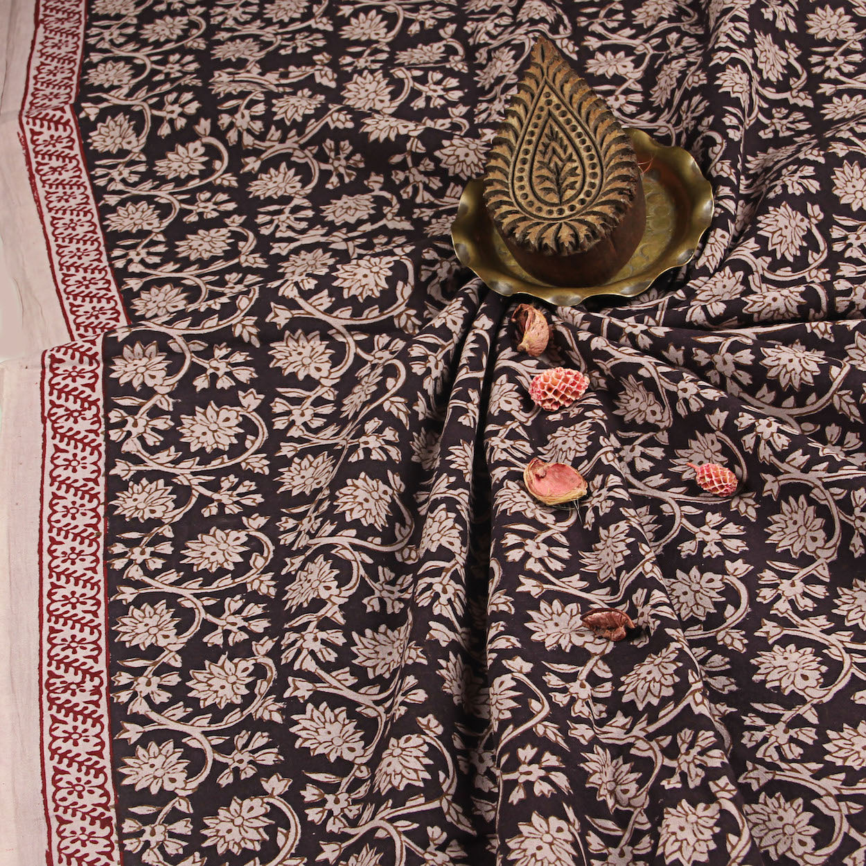 The Indian Ethnic Co's Bagh Hand Block Printed Cotton Fabric – THE ...